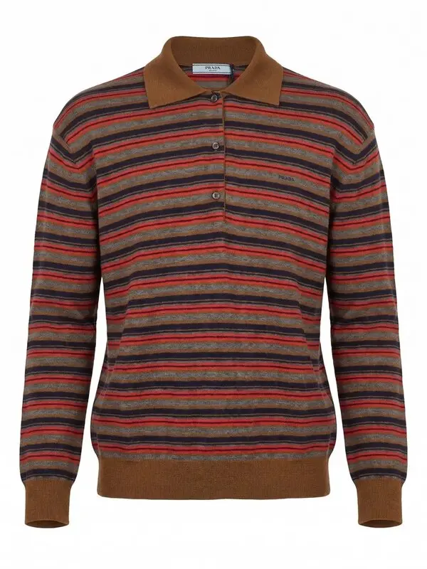 Prada Striped Polo-neck Sweater - Multicolor