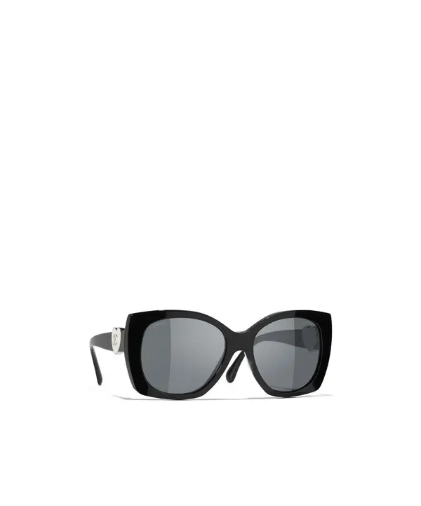Chanel Geometric Frame Sunglasses - Black