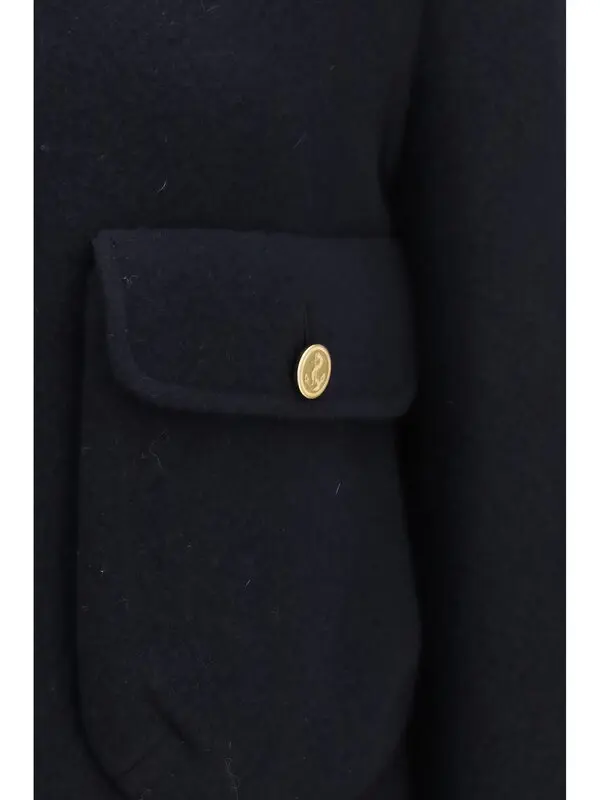 Thom Browne Cropped Virgin Wool Jacket - Blue