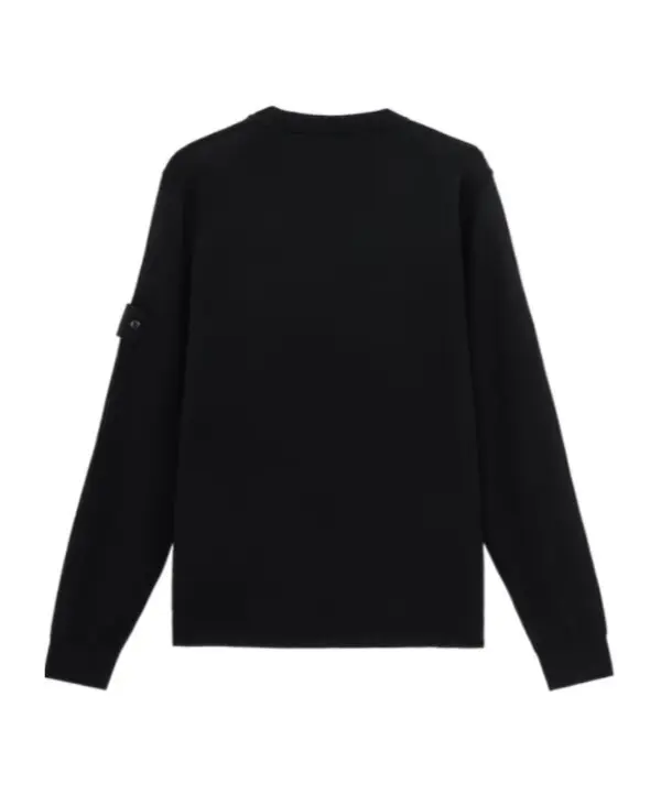 Stone Island Logo Patch Crewneck Jumper - Black