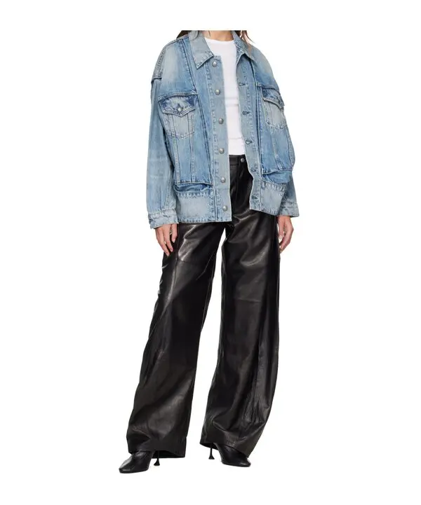 R13 Polished Leather Trousers