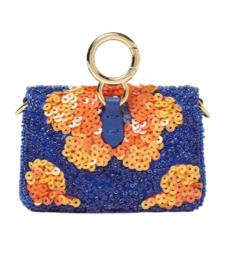 Fendi Beads And Sequin Charm With Floral Embroidery