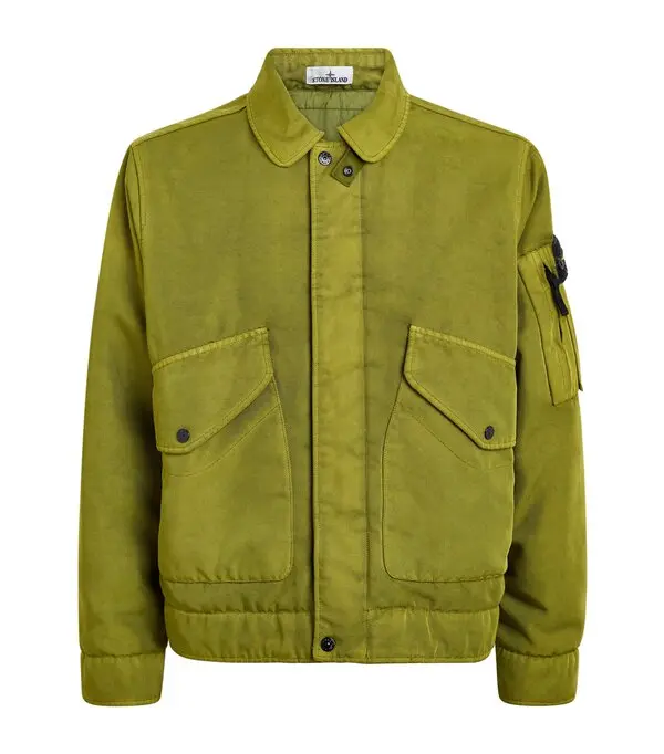 Stone Island Organic Cotton Bomber Jacket - Green