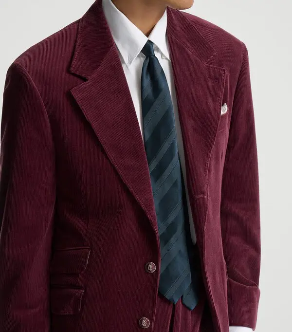 Brunello Cucinelli Silk Stripe Tie - Blue