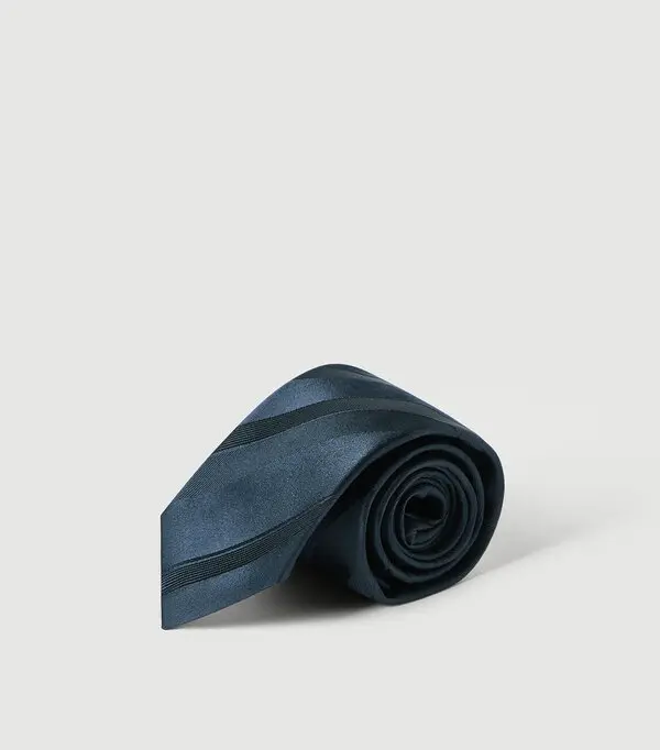 Brunello Cucinelli Silk Stripe Tie - Blue