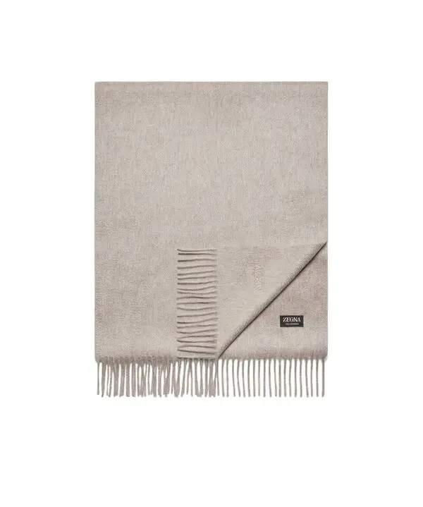 Zegna Oasi Fringed Edge Scarf - Beige