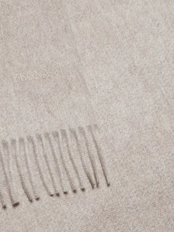 Zegna Oasi Fringed Edge Scarf - Beige