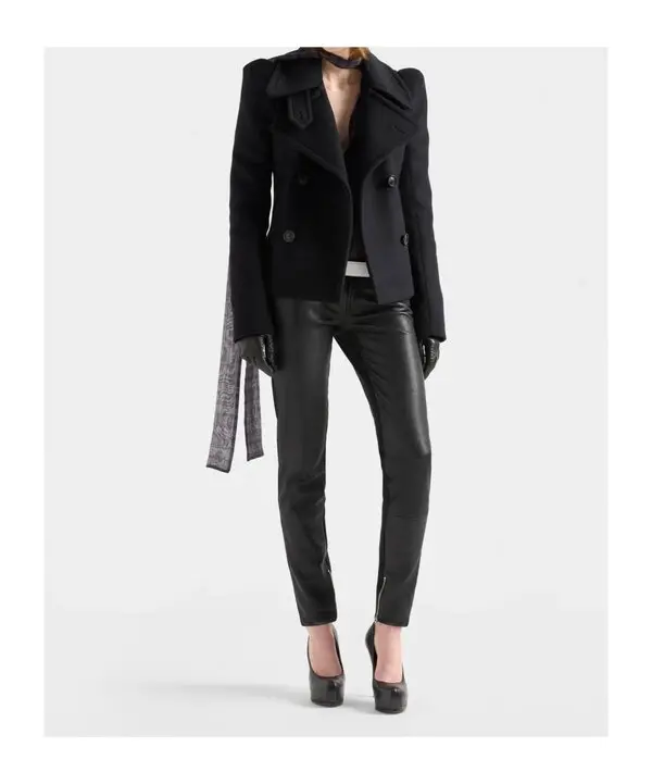7 For All Mankind Double-breasted Wool Coat With Structured Shoulders