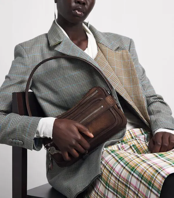 Acne Studios Waxed Leather Camero Party Shoulder Bag - Brown