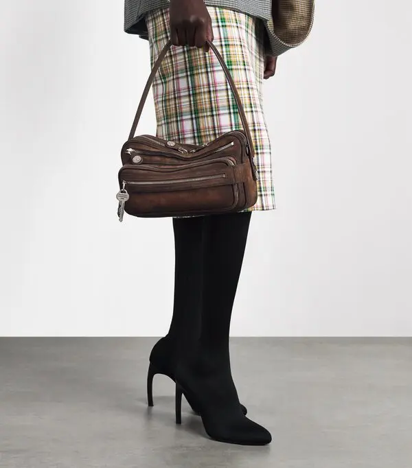 Acne Studios Waxed Leather Camero Party Shoulder Bag - Brown
