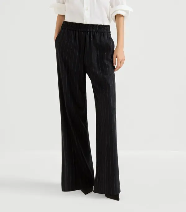 Brunello Cucinelli Virgin Wool-blend Pinstripe Trousers