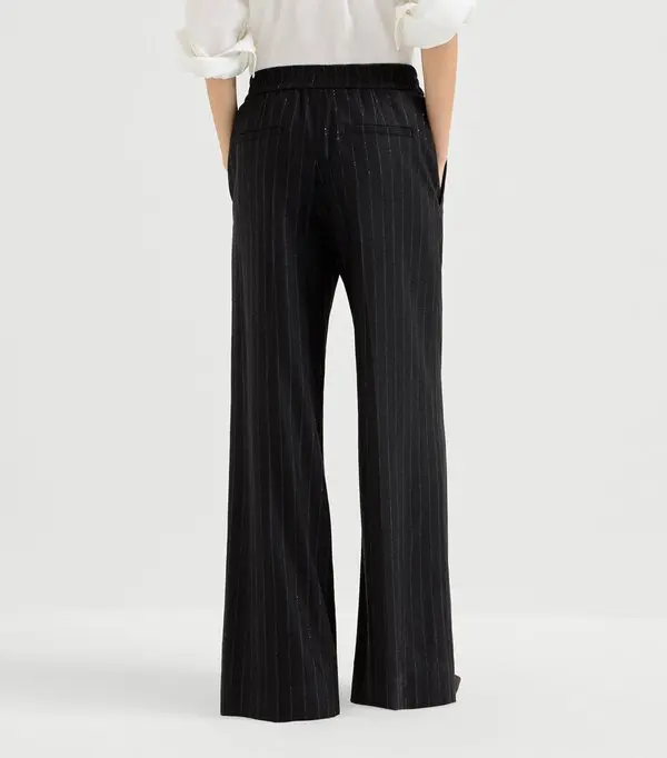 Brunello Cucinelli Virgin Wool-blend Pinstripe Trousers