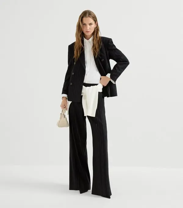 Brunello Cucinelli Virgin Wool-blend Pinstripe Trousers