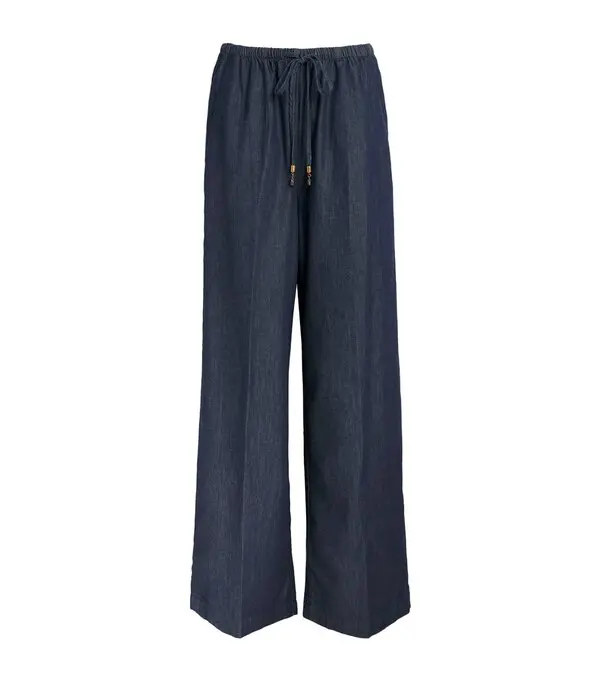 FRAME Offshore High-rise Wide-leg Jeans - Navy