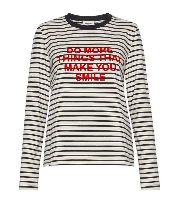 Max Mara Stripe Slogan T-shirt