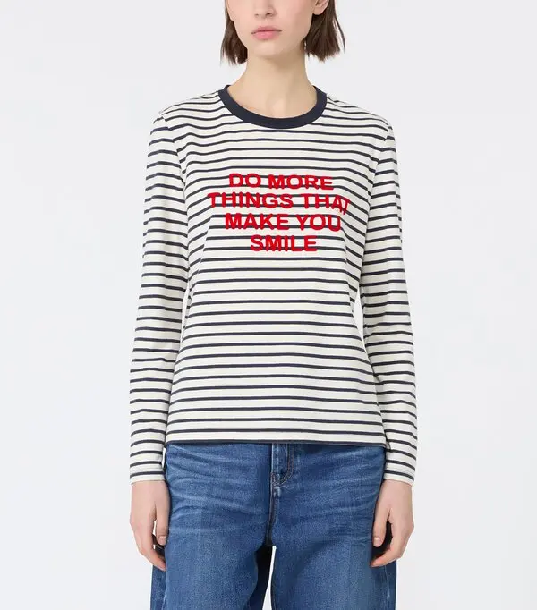 Max Mara Stripe Slogan T-shirt