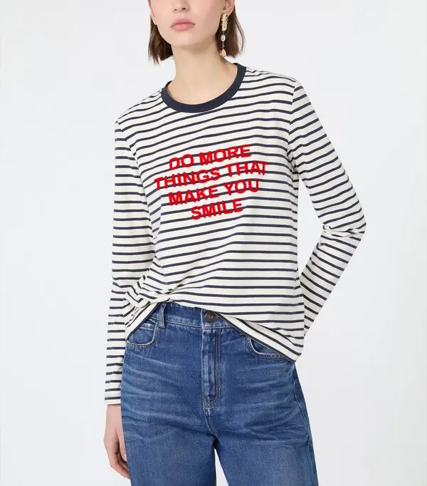 Max Mara Stripe Slogan T-shirt