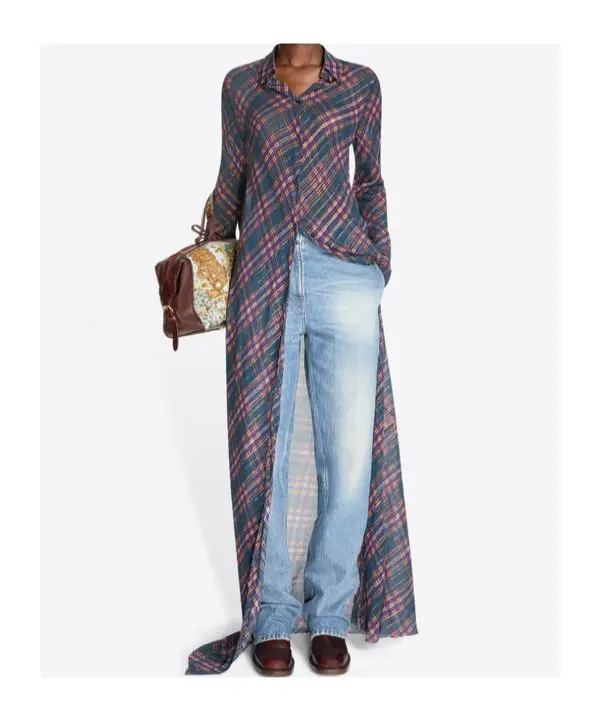 Dries Van Noten Checked Midi Dress