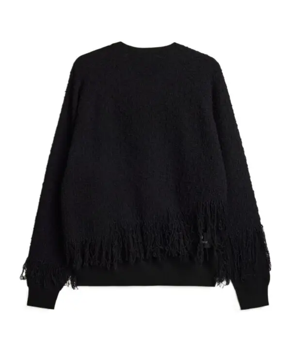 Y3 Knitted 3-stripes Fringy Sweater