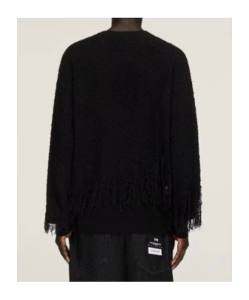 Y3 Knitted 3-stripes Fringy Sweater
