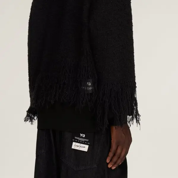 Y3 Knitted 3-stripes Fringy Sweater