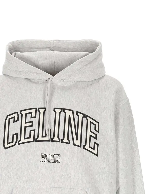 Celine Long-sleeve Hooded Sweatshirt - White