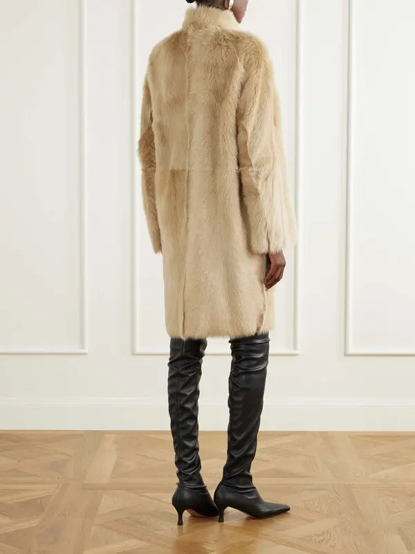 Nour Hammour Blaise Paneled Shearling Coat