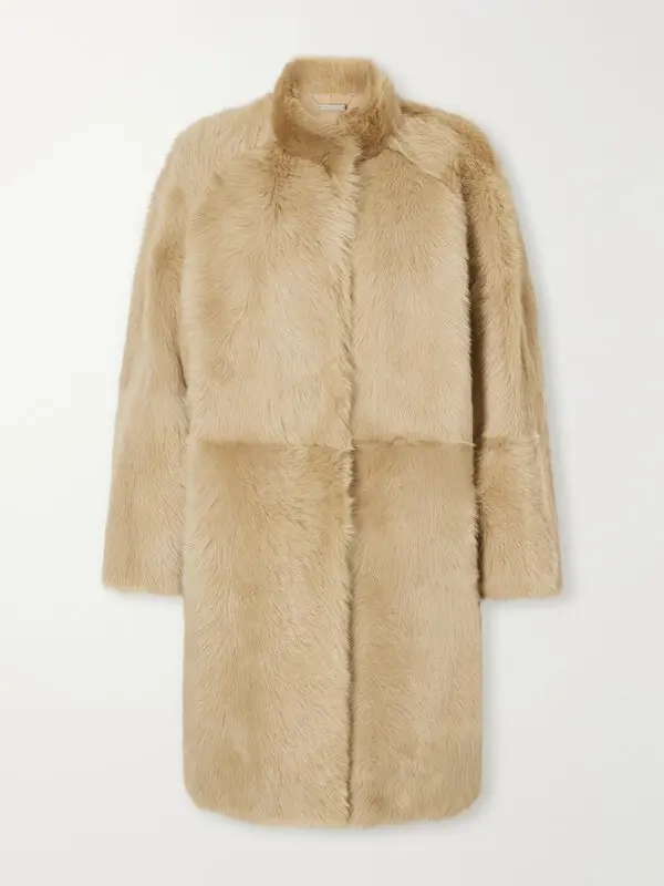 Nour Hammour Blaise Paneled Shearling Coat