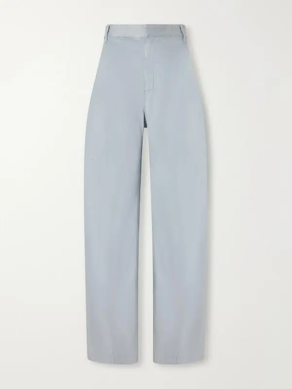 Tibi Sid Lyocell-blend Twill Wide-leg Pants - Blue