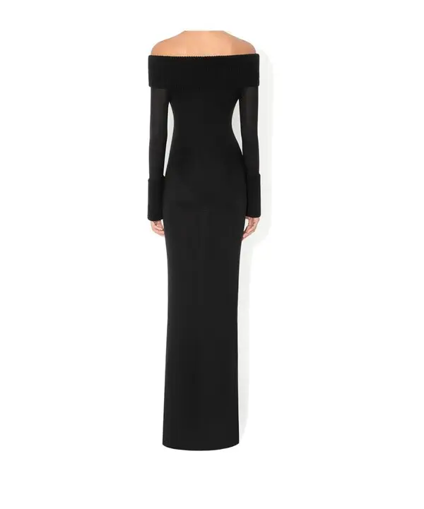 Alaïa Merino Off-shoulder Dress
