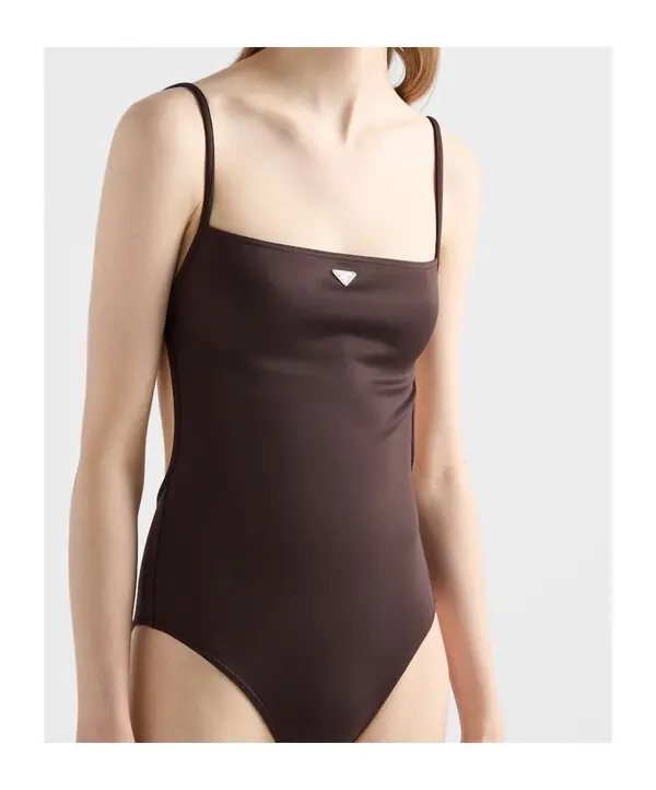 Prada Interlock Knit One-piece Swimsuit