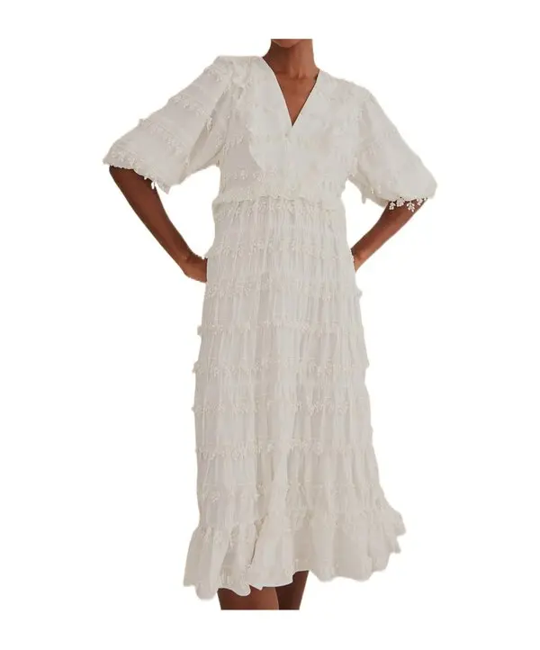 Farm Rio Ruffles Trim Dress