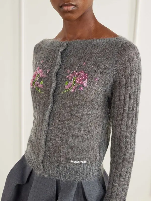 SHUSHU/TONG Embellished Knitted Cardigan