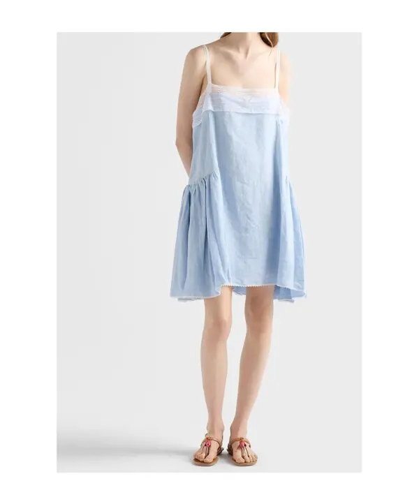 Prada Embroidered Linen Mini-dress