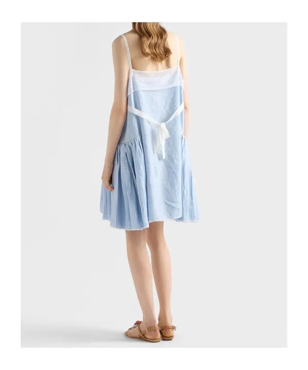 Prada Embroidered Linen Mini-dress