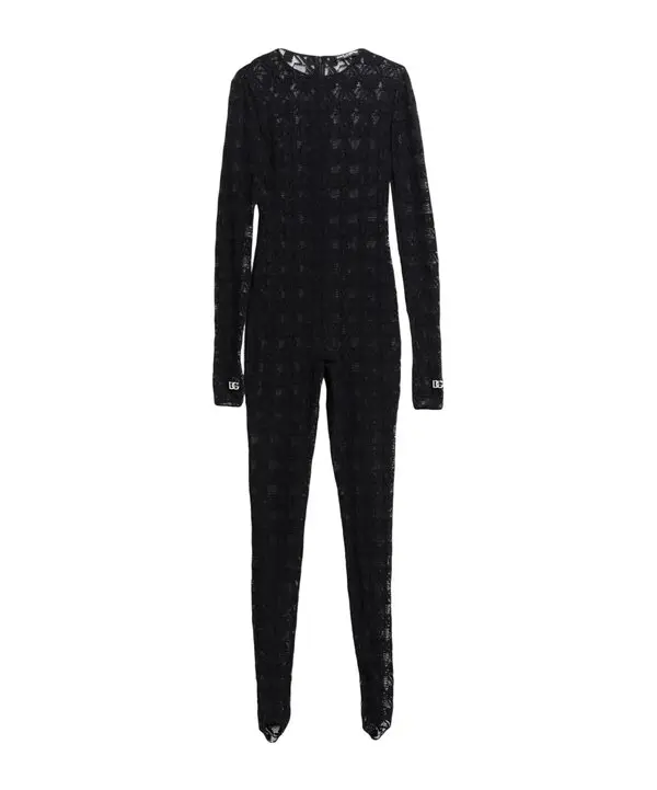 Dolce & Gabbana Solid Color Lace Bodysuit - Black