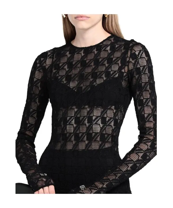 Dolce & Gabbana Solid Color Lace Bodysuit