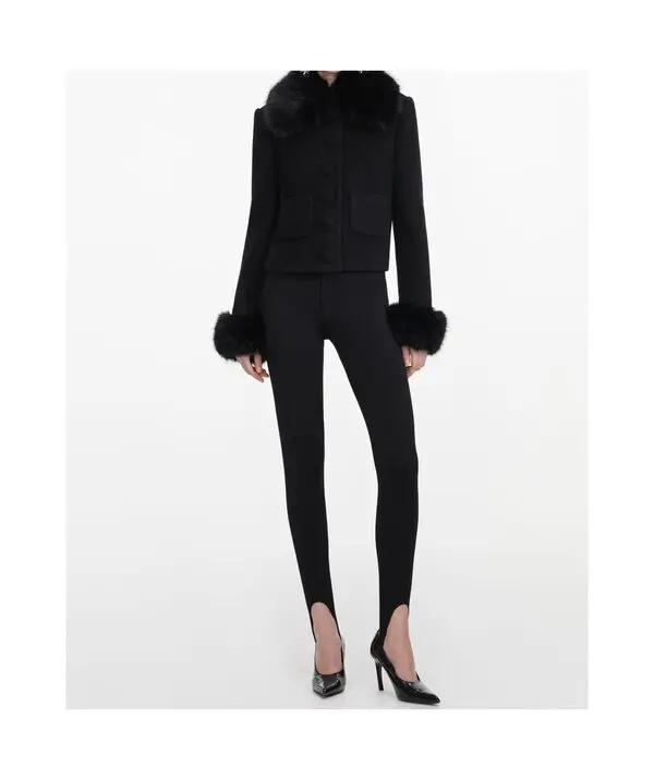 SELF-PORTRAIT Jacket With Fur Cuffs