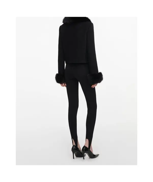 SELF-PORTRAIT Jacket With Fur Cuffs