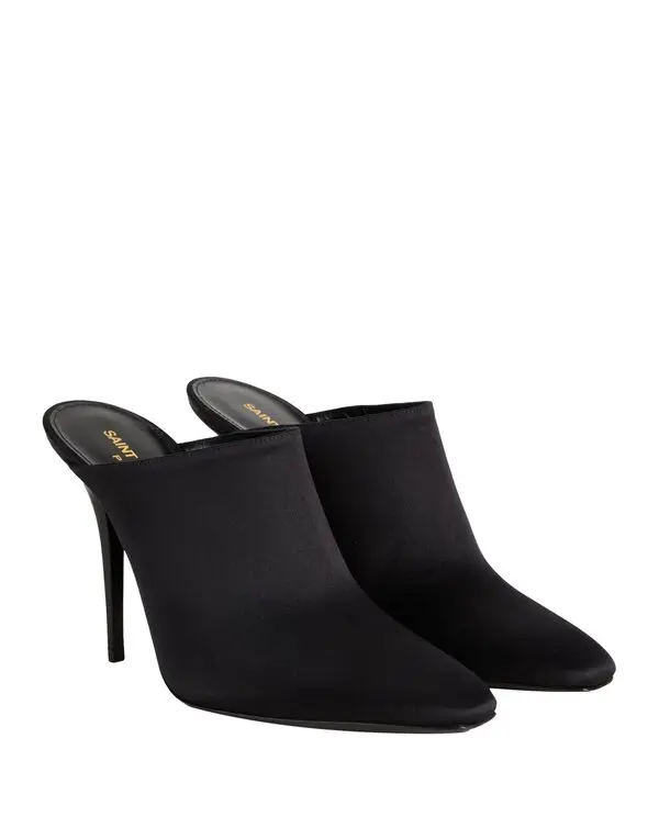 Saint Laurent Satin Pointed-toe Mules
