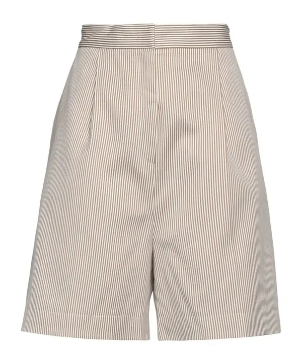 Max Mara Two-tone Striped Shorts - Khaki