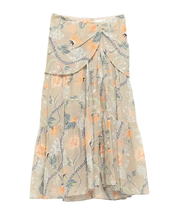 Chloé Printed Midi Skirt - Sand