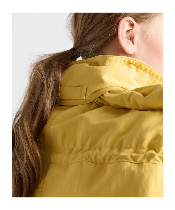 Prada Technical Fabric Capelet With Shearling Trim