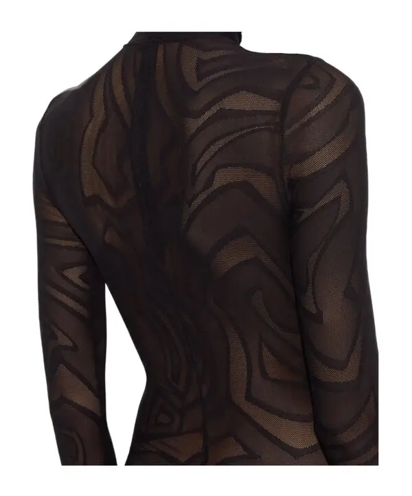 Emilio Pucci High-neck Jacquard Tulle Bodysuit