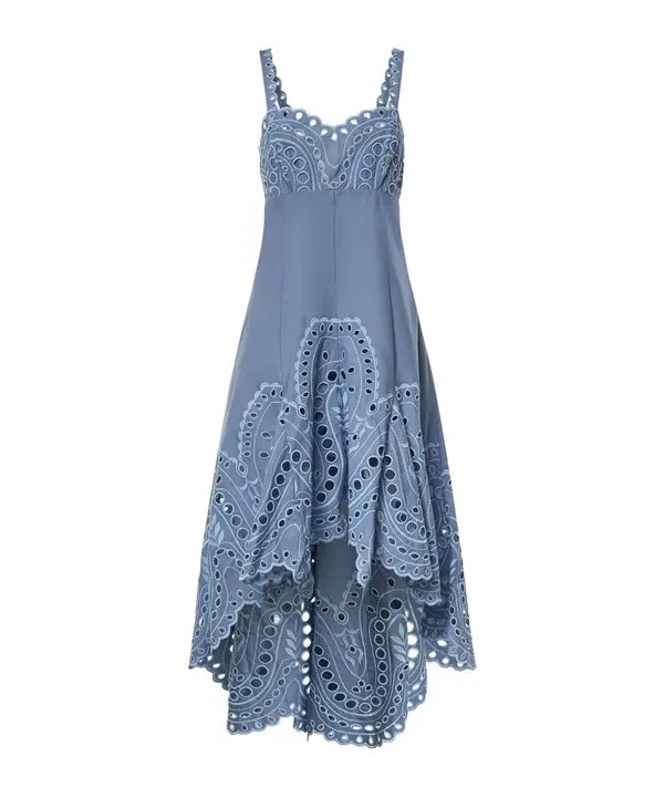 Charo Ruiz Ibiza Caspian Broderie-anglaise Asymmetric Dress