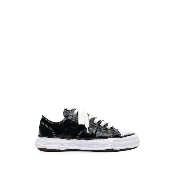 Mihara Yasuhiro Peterson23 Og Sole Wrinkled Leather Low-top Sneakers - Black