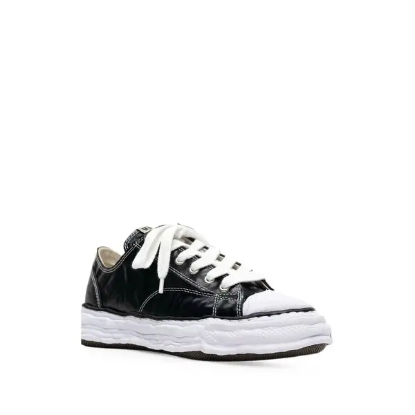 Mihara Yasuhiro Peterson23 Og Sole Wrinkled Leather Low-top Sneakers - Black