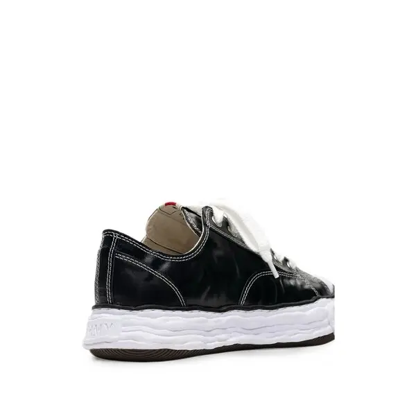 Mihara Yasuhiro Peterson23 Og Sole Wrinkled Leather Low-top Sneakers - Black