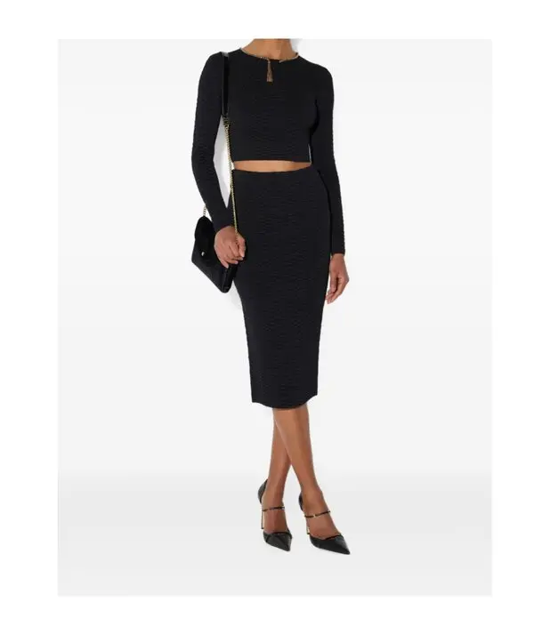Elisabetta Franchi Knit Top With Snake-pattern