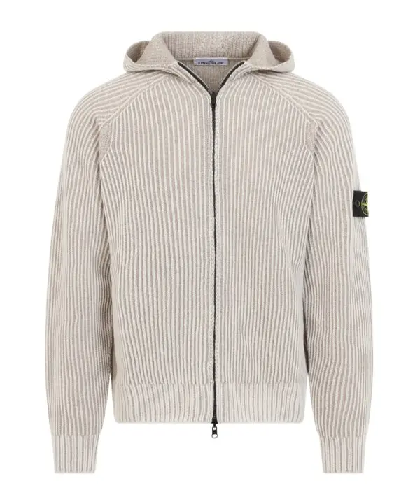 Stone Island Logo Patch Hooded Cardigan